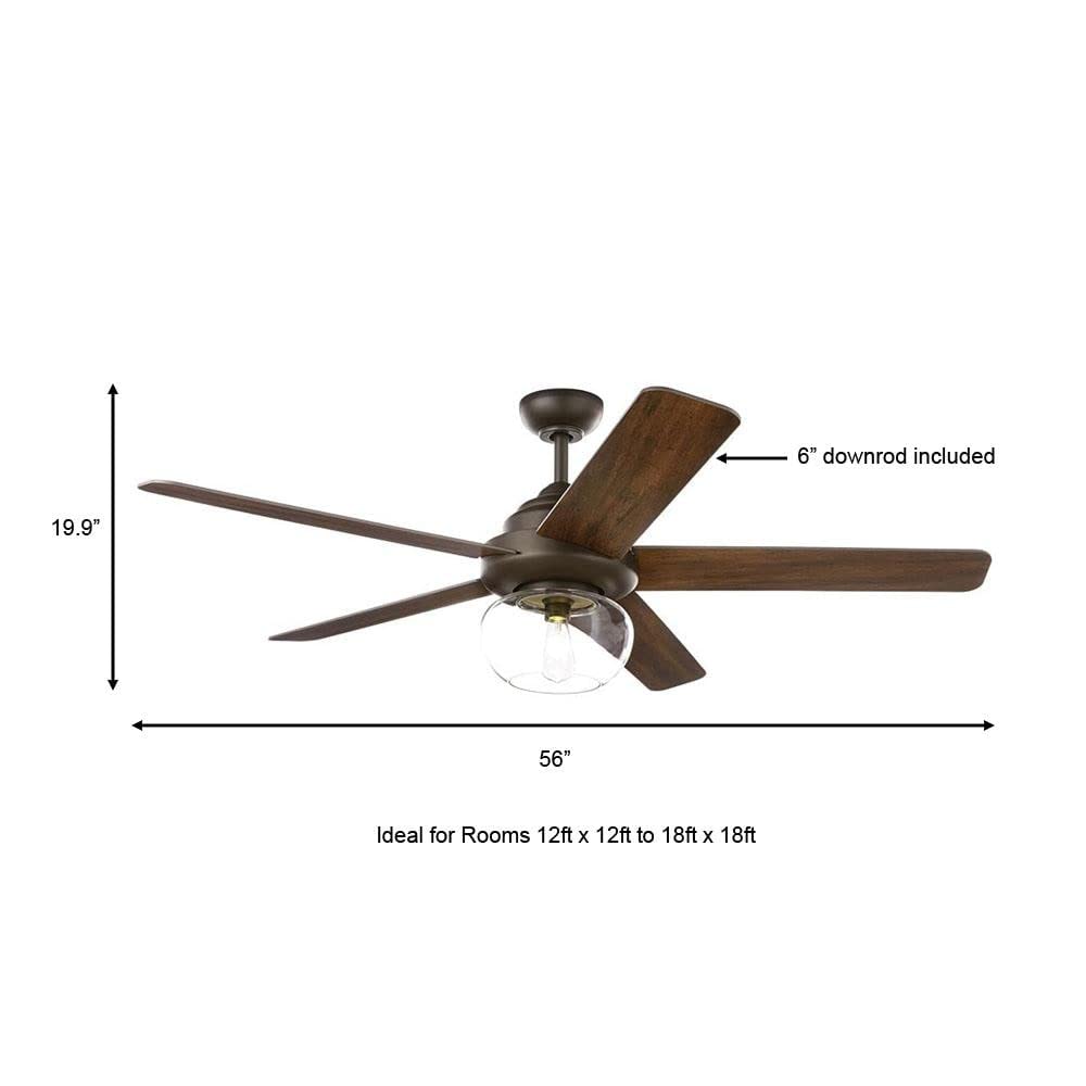 Avonbrook 56 in. LED Bronze Ceiling Fan with Light Kit and Remote Control