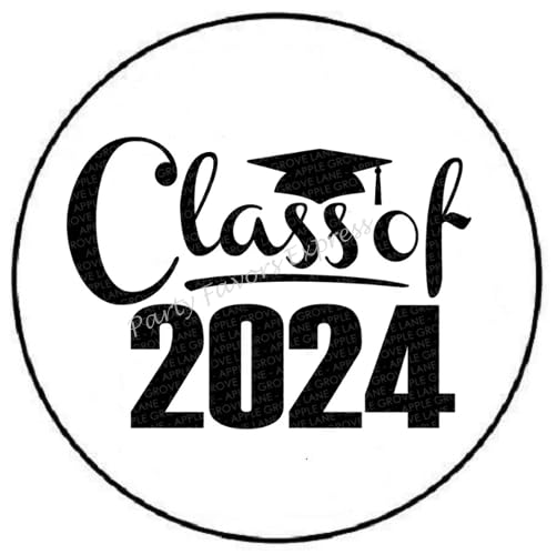 48 Class of 2024 Envelope Seals Labels Stickers 1.2" Round