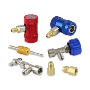 lichamp car a/c r1234yf adapter with self sealing can tap, ac r1234 quick couplers connectors kit