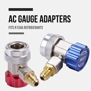 Lichamp Car A/C R1234YF R134A Adapters, AC R134 R1234 R 134A 1234YF Quick Couplers Connectors Kit