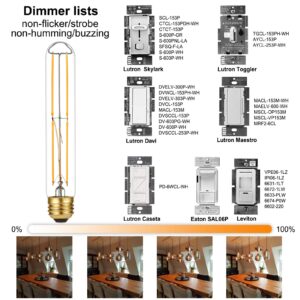 LiteHistory Dimmable E26 Light Bulb 6W Equal 60 watt led Light Bulb AC120V Warm White 2700K Edison 60 Watt 600LM T10 Bulb for Rustic Pendant,Industrial Pipe,Wall sconces,Vanity 6Pack