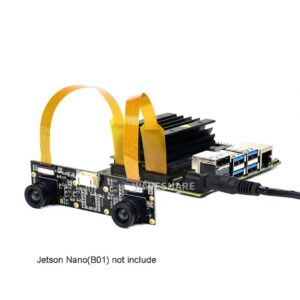 waveshare Binocular Camera Module Dual IMX219 8 Megapixels Stereo Vision Depth Vision Supports Jetson Nano Developer Kit B01and Fits Raspberry Pi CM3/CM3+ Expansion Boards for AI Vision Applications