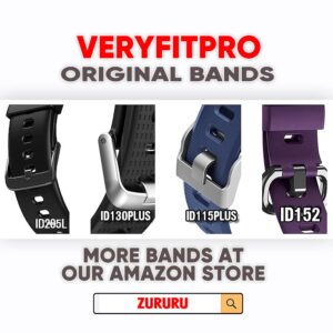 ZURURU Veryfitpro ID115Plus HR Replacement Bands for Veryfit Pro ID115Plus HR Fitness Tracker Smart Watch (Black+Black)