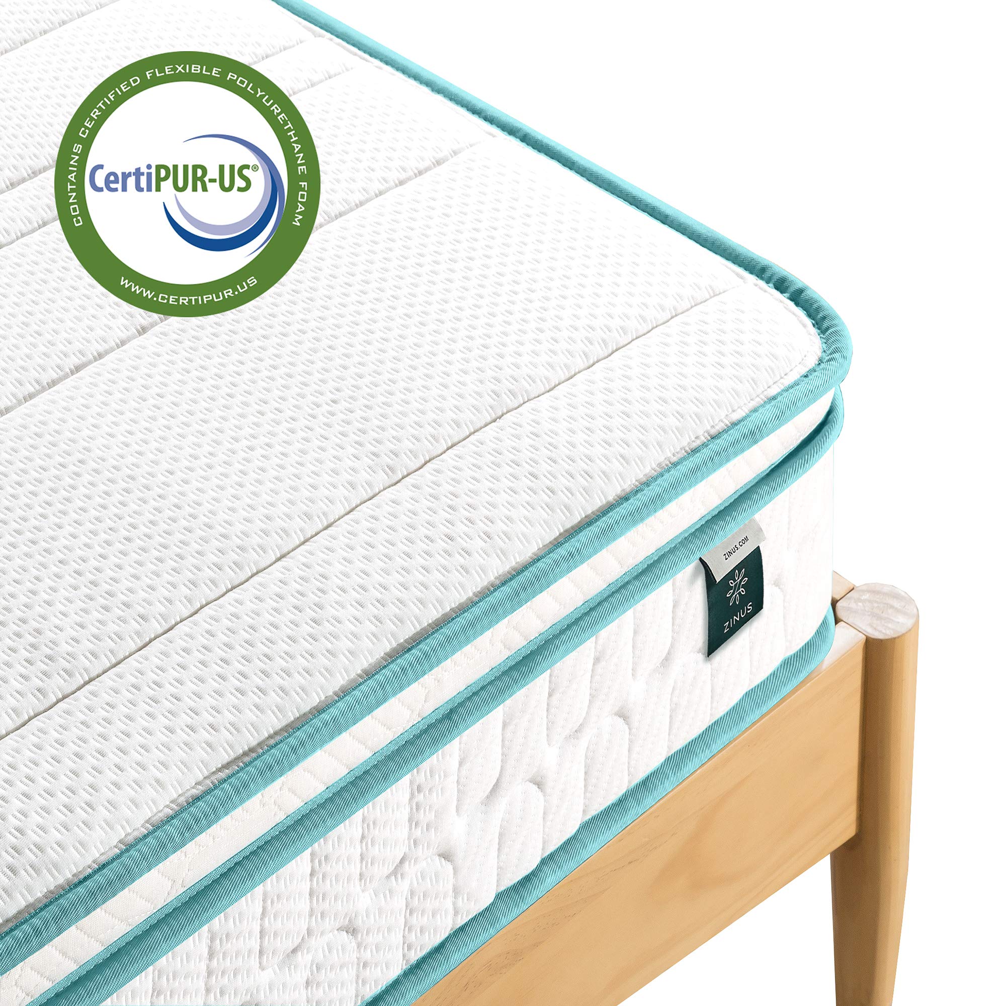 ZINUS 8 Inch Memory Foam Spring Hybrid Mattress, Full, Euro Top Innerspring Mattress, Green Tea-Infused Foam, CertiPUR-US Certified, Mattress in A Box