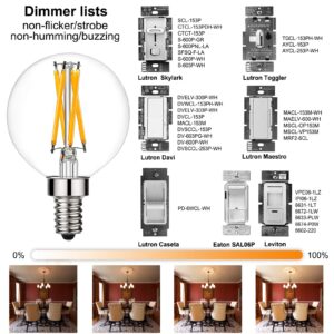 LiteHistory e12 led dimmable g16.5 Light Bulb 6W Equal 60 Watt 600lm AC120V e12 Candelabra Bulb 60 Watt for Chandeliers,Ceiling Fan,Vanity Warm White 2700K Globe e12 Light Bulb 6Pack