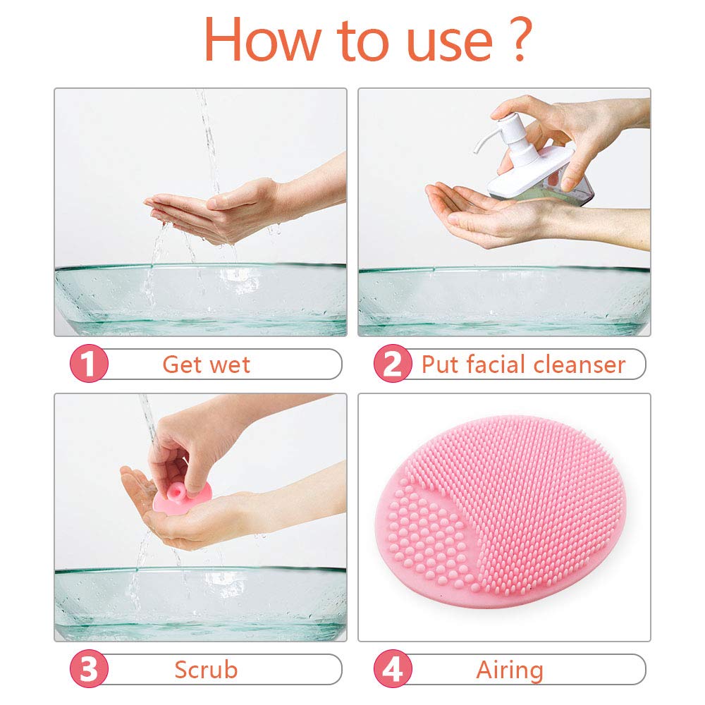 10PCS Silicone Facial Cleansing Brush,Super Soft Face Scrub Clean Brush, Acne Blackheads Removing Handheld Face Scrubber,for Sensitive, Delicate, Dry Skin