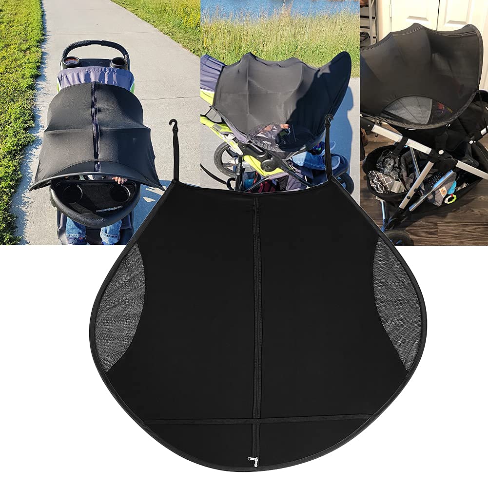 SOONHUA Stroller Sun Cover,Stroller Sun Shade,Breathable Toddler Blackout Blind Anti-UV Protection Baby Sun Shade Universal Awning with Adjustable Strap (Stroller Not Included)