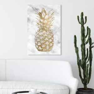 Wynwood Studio Food and Cuisine Wall Art Canvas Prints 'Pineapple Fruit Gold' Fruits