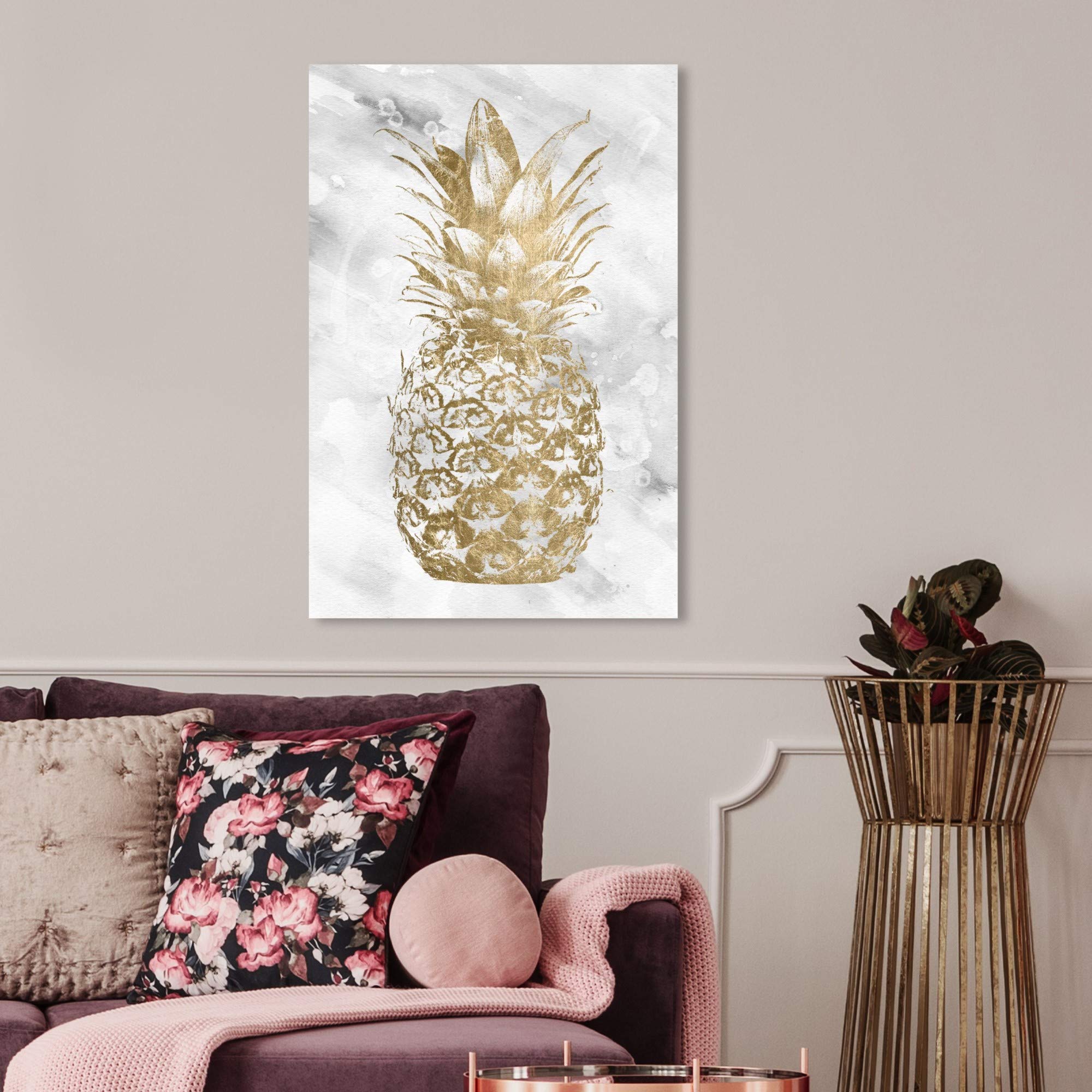 Wynwood Studio Food and Cuisine Wall Art Canvas Prints 'Pineapple Fruit Gold' Fruits