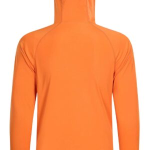 HOPATISEN Hiking Shirts Men Stretchy Sweatshirt cooling Shirt with Hood Quick Dry Fishing Shirt Swimming Boating Sailing Shirt Orange