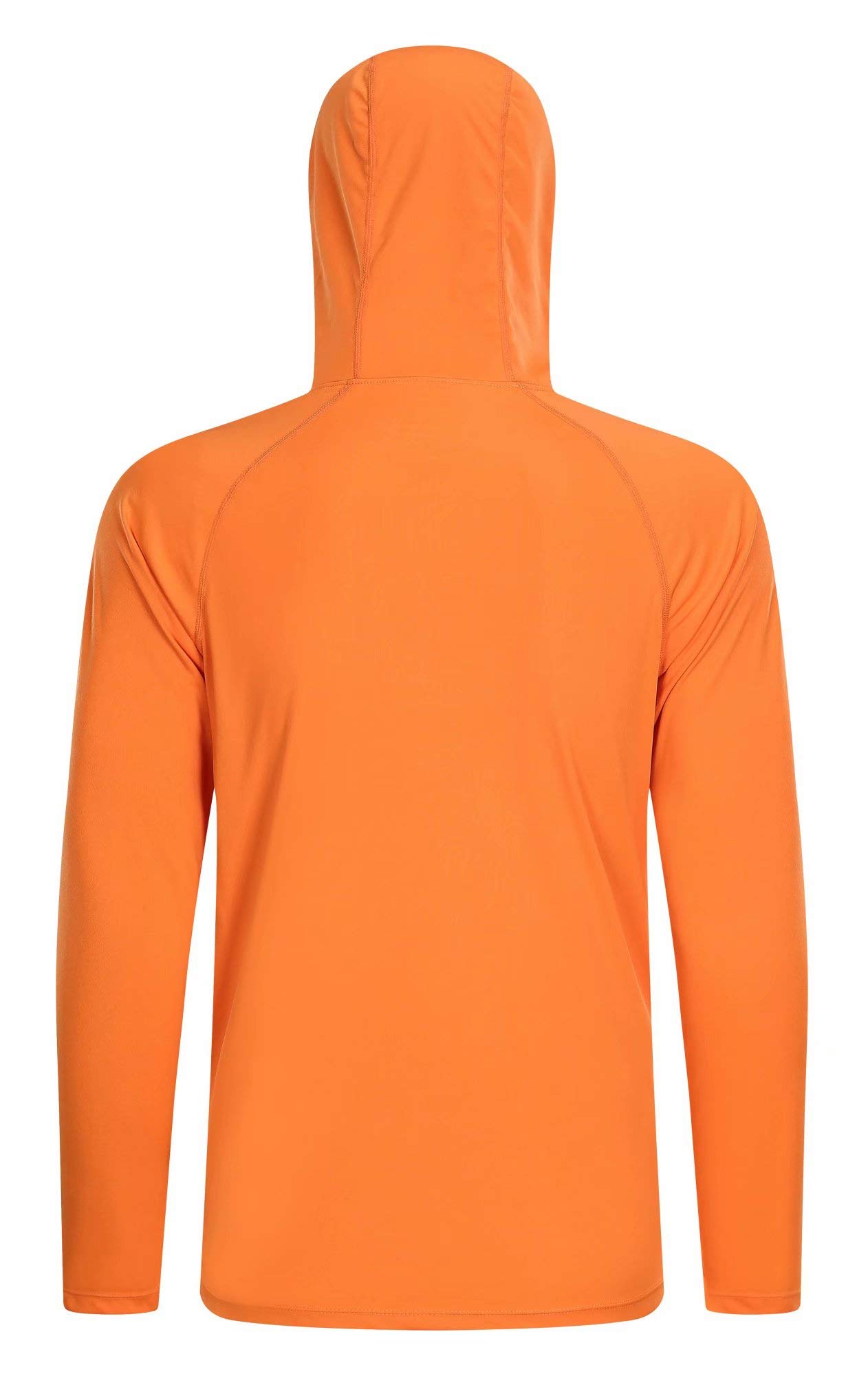 HOPATISEN Hiking Shirts Men Stretchy Sweatshirt cooling Shirt with Hood Quick Dry Fishing Shirt Swimming Boating Sailing Shirt Orange