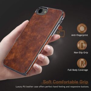 LOHASIC iPhone SE 3 Case (2022), iPhone SE Case, iPhone 7/iPhone 8 Case, Slim Leather Luxury Soft Flexible Bumper Non-Slip Grip Shockproof Protective Cover Cases for iPhone 7/8/SE2 SE 3 - Brown