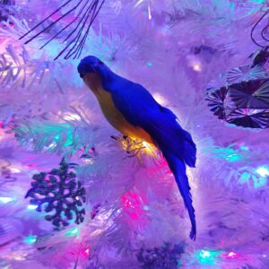 LWINGFLYER 7.8" Blue Artificial Parrot Foam Feathered Parrot Clip on Bird for Shoulder Prop Pirate Costume Decoration Christmas Tree Ornament Modern Home Garden Decor