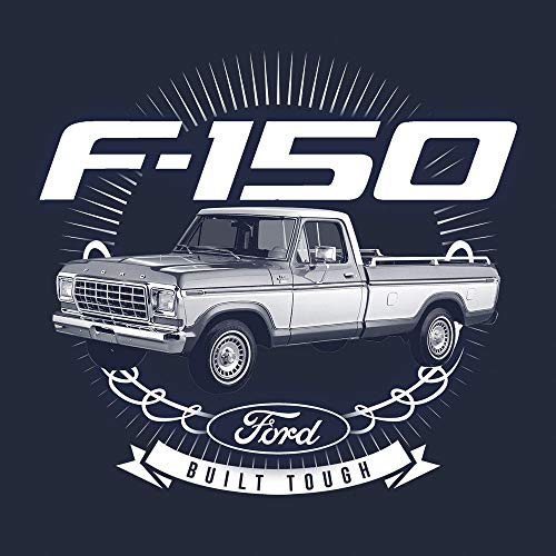 BEAR RUN Men's Ford Built Tough T-Shirt - 1979 Ford F-150 Truck Shirt, Navy, L