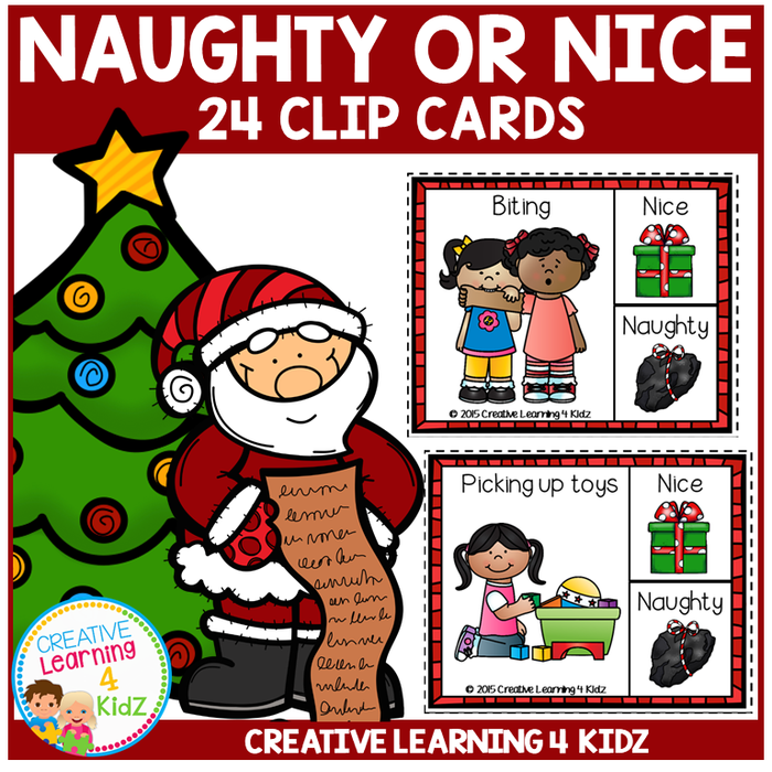 Naughty or Nice Christmas Clip Cards