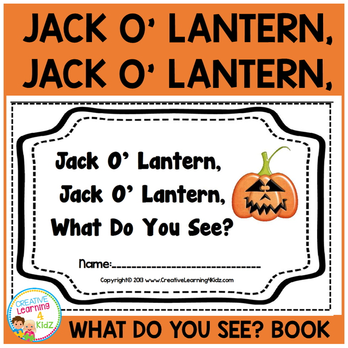 Jack O' Lantern, Jack O' Lantern, What do you see? Cut & Paste Book