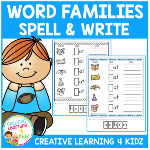 word family spell & write worksheets 25 word families