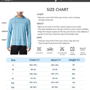 Willit Men's Sun Shirts UPF 50+ Protection Hoodie Rash Guard Shirt SPF UV Shirt Long Sleeve Fishing Outdoor Lightweight Brilliant Blue M