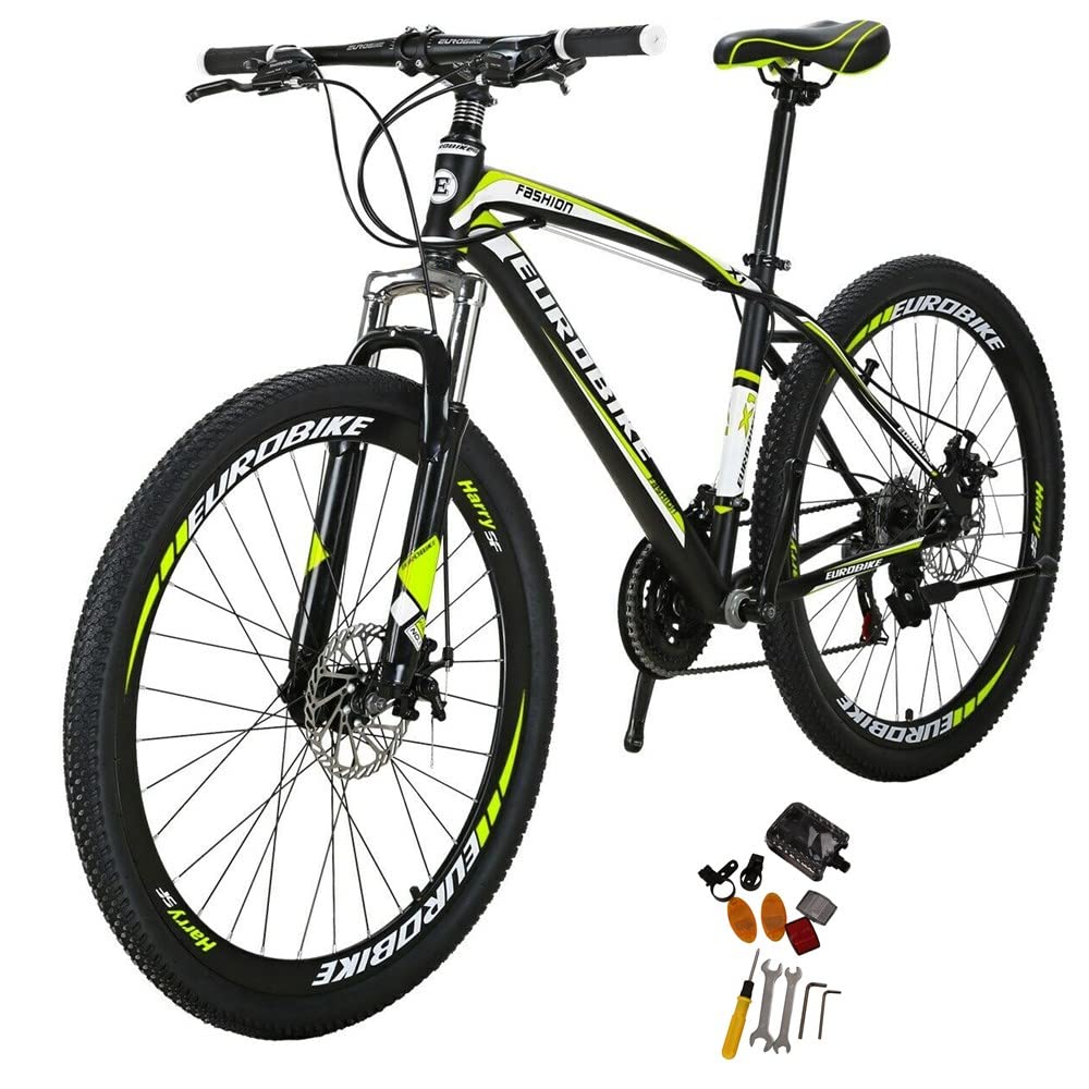 EUROBIKE Mountain Bike 27.5 for Men and Women 17'' Frame Adult X1 Off Road Bicycle(Yellow)