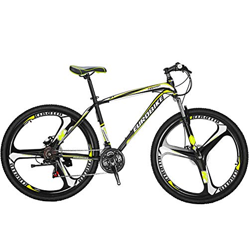 EUROBIKE Mountain Bike 27.5 for Men and Women X1 Frame Adult 3 Spoke Wheel (Yellow)