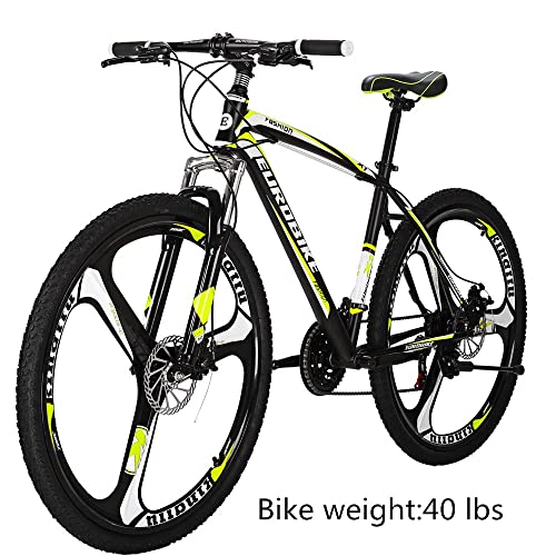 EUROBIKE Mountain Bike 27.5 for Men and Women X1 Frame Adult 3 Spoke Wheel (Yellow)