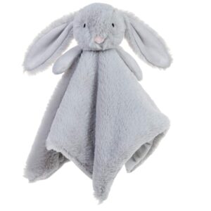 apricot lamb stuffed animals gray bunny rabbit security blanket infant nursery character blanket luxury snuggler plush baby lovey(grey bunny, 13 inches)