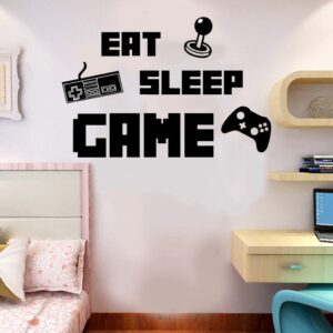 Game Wall Decals Gaming Controller Joystick Video Wall Stickers for Teen Boys Room Kids Bedroom Playroom Home Decoration (Black)