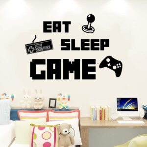 Game Wall Decals Gaming Controller Joystick Video Wall Stickers for Teen Boys Room Kids Bedroom Playroom Home Decoration (Black)