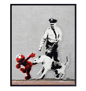 police arrest street art - graffiti wall decor - 8x10 poster, home decoration for living room, office, bedroom - unique gift for policemen, law enforcement officer, men, boys, teens - unframed print