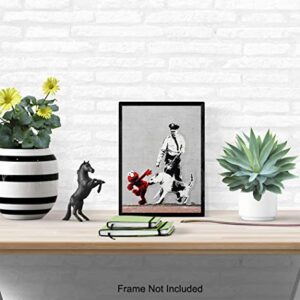 Police Arrest Street Art - Graffiti Wall Decor - 8x10 Poster, Home Decoration for Living Room, Office, Bedroom - Unique Gift for Policemen, Law Enforcement Officer, Men, Boys, Teens - UNFRAMED Print