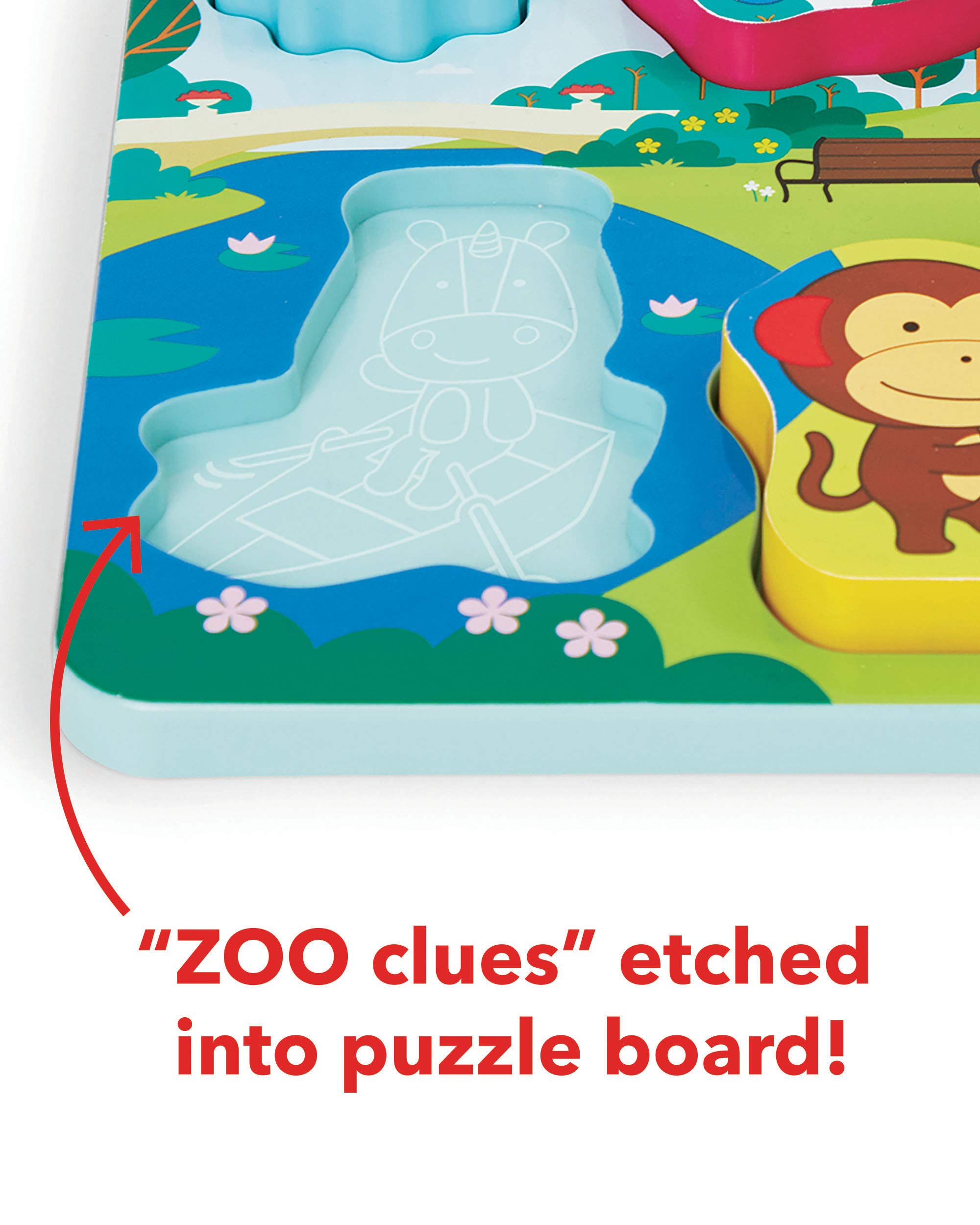 Skip Hop Baby's First Puzzle, Zoo Park Pals, Includes 8 puzzle pieces & puzzle board