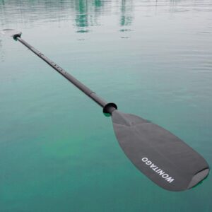 WONITAGO Kayak Paddles with Alloy Shaft and PP Blade, Floating Kayaking Oars, Adjustable 230-250 cm/90-98 Inches, Black