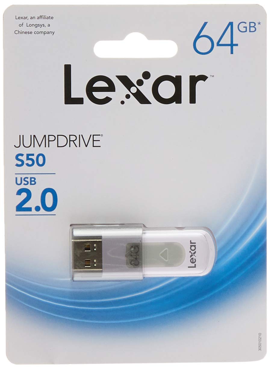 Lexar 64GB JumpDrive S50 USB 2.0 Flash Drive (Black)