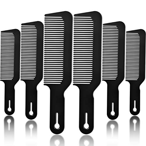 6 Pack Blending Comb Barber Combs, 9 Inch Clipper Combs Flat Top Clipper Combs Barber Heat Resistant Hair Cutting Combs for Clipper Cuts and Flattops (Black)