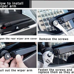 Rear Wiper Arm Blade Replacement for 2007-2012 Genuine GMC Acadia/Saturn Outlook, Replaces Original Equipment Wiper Arm Set - Factory OEM Style