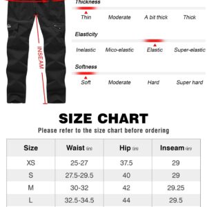 Rdruko Women's Hiking Cargo Pants Lightweight Water-Resistant Quick Dry UPF 50+ Travel Work Pants Zipper Pockets Black Large