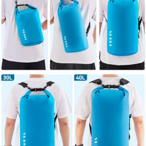 HEETA Waterproof Dry Bag for Women Men (Upgraded Version), Roll Top Lightweight Dry Storage Bag Backpack with Emergency Whistle for Travel, Swimming, Boating, Kayaking, Camping, Beach (Blue, 5L)