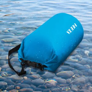 HEETA Waterproof Dry Bag for Women Men (Upgraded Version), Roll Top Lightweight Dry Storage Bag Backpack with Emergency Whistle for Travel, Swimming, Boating, Kayaking, Camping, Beach (Blue, 5L)