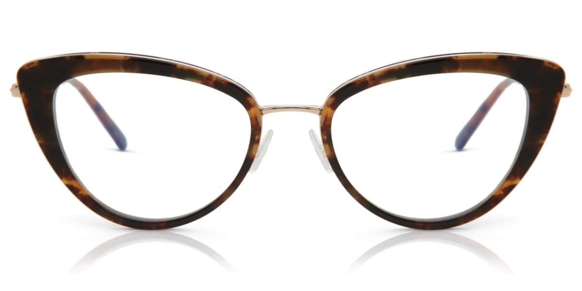 Tom Ford Blue Block Eyeglasses TF5580B 056 Vintage Havana/Gold 55mm FT5580