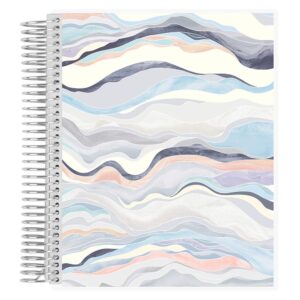 erin condren 7" x 9" spiral bound dot grid journal notebook - layers neutral, 5mm dot grid, 160 page writing, drawing & art notebook, 80lb thick mohawk paper, stickers included