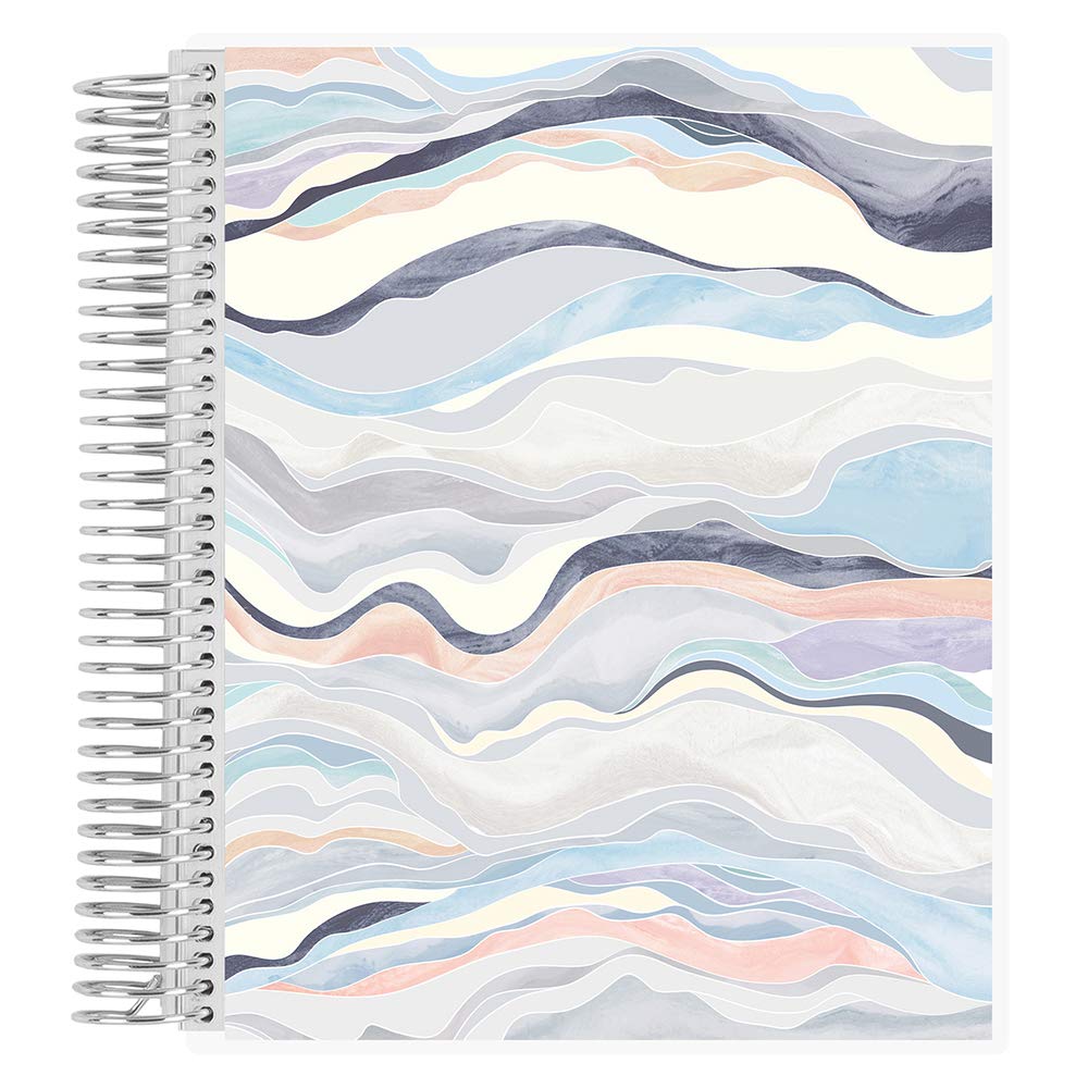 Erin Condren 7" X 9" Spiral Bound Dot Grid Journal Notebook - Layers Neutral, 5Mm Dot Grid, 160 Page Writing, Drawing & Art Notebook, 80Lb Thick Mohawk Paper, Stickers Included