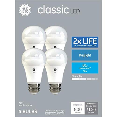 GE Classic 60-Watt EQ A19 Daylight Dimmable LED Light Bulb (8-Pack)