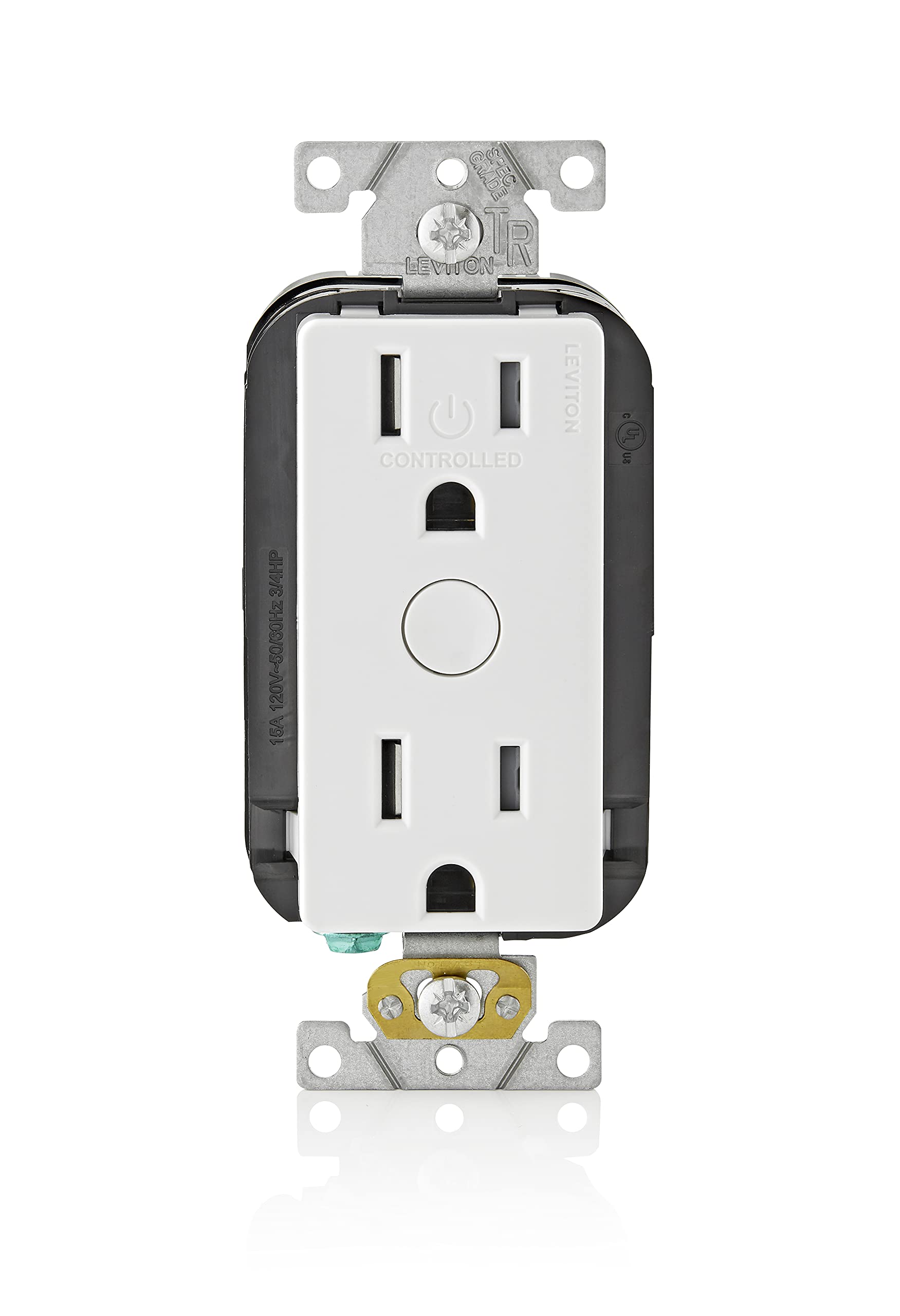 Leviton DW15R-1BW Decora Smart Wi-Fi Tamper Resistant Outlet, No Hub Required, Works with Alexa and Google Assistant, 1-Pack, White