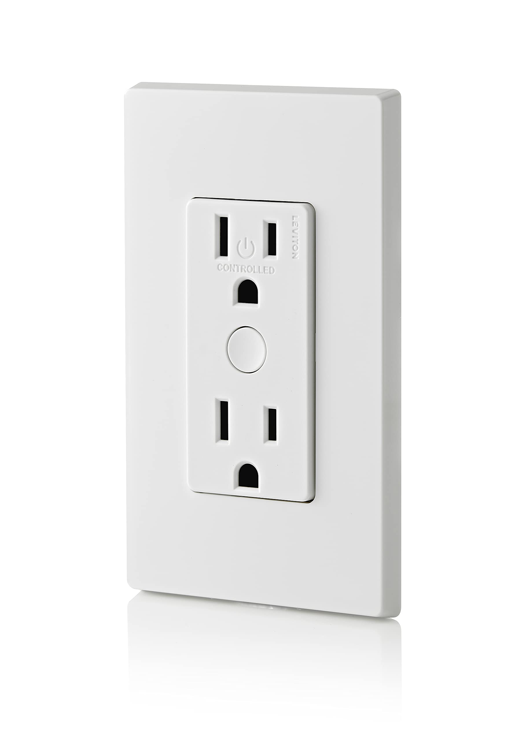 Leviton DW15R-1BW Decora Smart Wi-Fi Tamper Resistant Outlet, No Hub Required, Works with Alexa and Google Assistant, 1-Pack, White