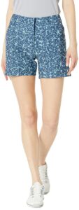 adidas golf women's 5-inch printed primegreen golf short, navy, 14