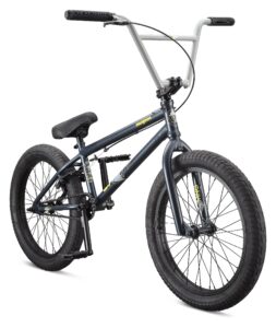 mongoose legion l80 freestyle bmx bike for advanced-level riders, adult men women, 4130 chromoly frame, and 20-inch wheels, dark blue