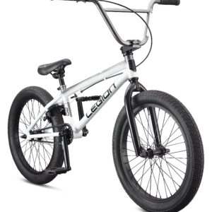 Mongoose Legion L20 Kids Freestyle BMX Bike, Intermediate Rider, Boys and Girls Bikes, 20-Inch Wheels, Hi-Ten Steel Frame, Micro Drive 25x9T BMX Gearing, White