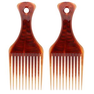 beomeen hair pick comb for curly hair, 2 pack smooth afro comb lift detangle hair comb hair picks for men no frizz wide tooth comb hair styling tool