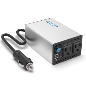 car power inverter 300w 12v dc to ac 110v 120v car power adapter cigarette lighter adapter 2 ac outlets 2 usb for laptop