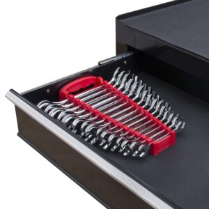 15-Piece Premium Angle Head Open End Wrench Set, Chrome Vanadium Steel, Mirror Chrome Finish | Include Metric Sizes 10, 11, 12, 13, 14, 15, 16, 17, 18, 19, 20, 21, 22, 23, 24mm with Storage Rack